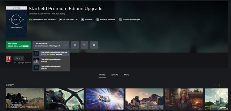 Upgrading to Starfield Premium Edition on Xbox Game Pass | GameWatcher