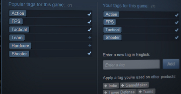 Valve introduces 'Steam Tags' to store, titles now | GameWatcher