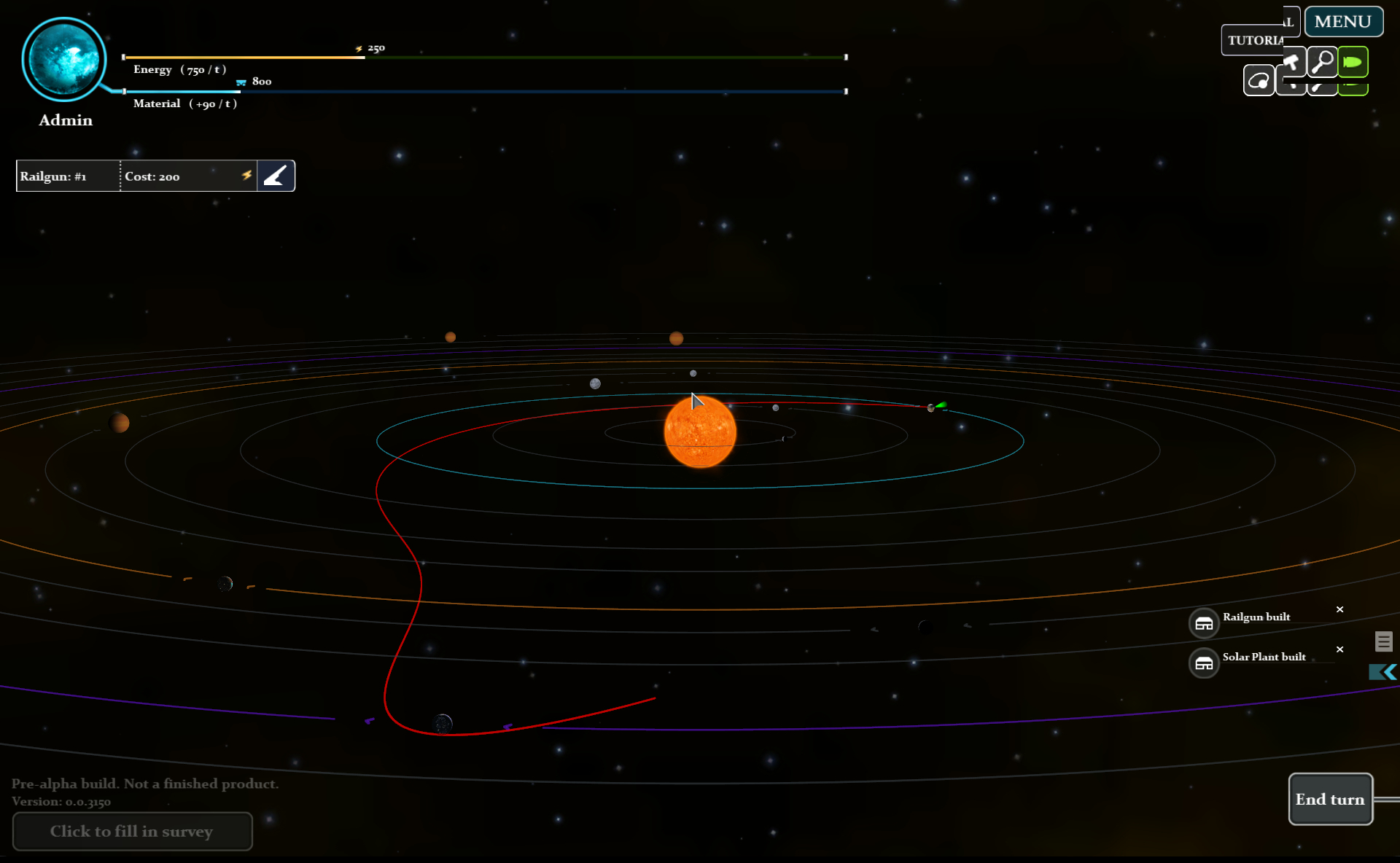 Alpha demo released for interstellar artillery game | GameWatcher