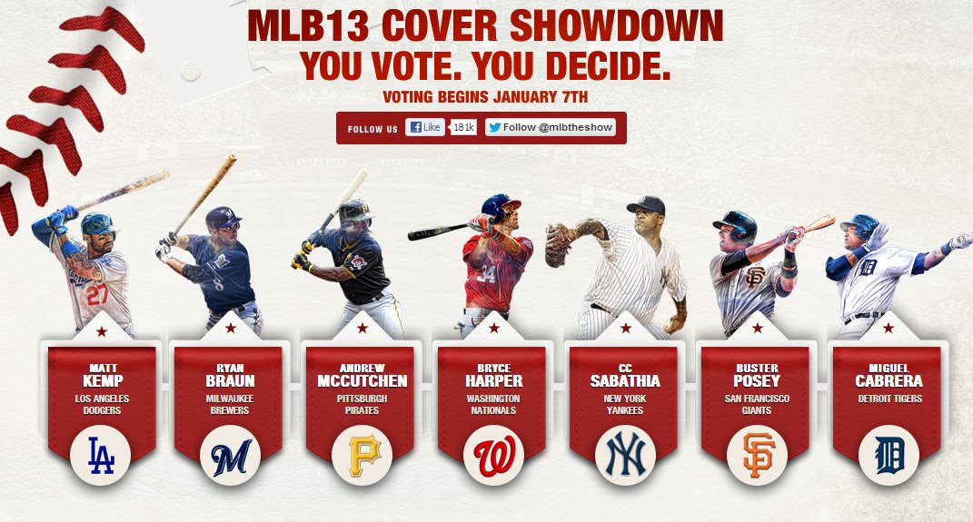 MLB 13: The Show cover voting begins Monday | GameWatcher