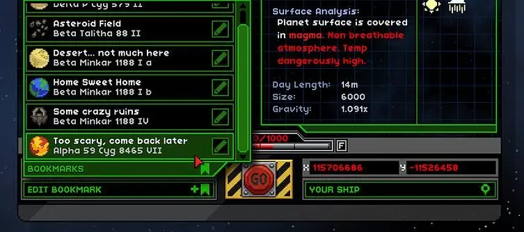 Starbound update includes planetary bookmarks, | GameWatcher